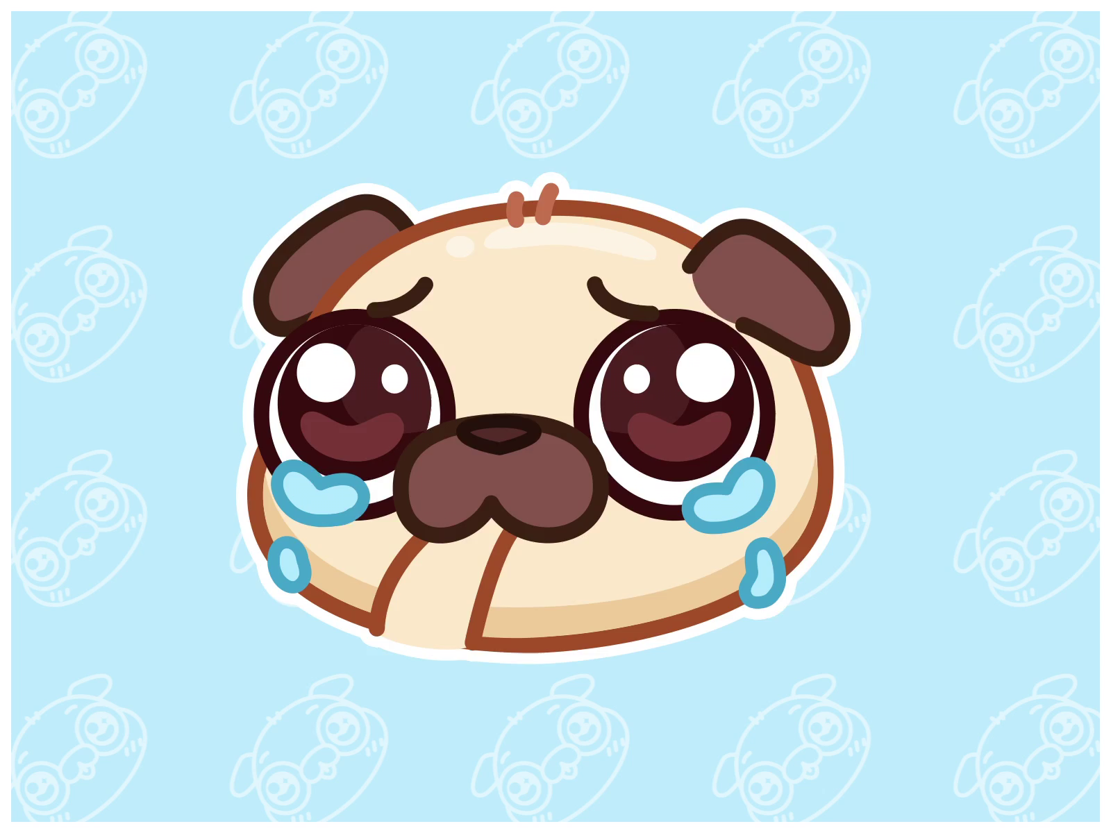 Crying Pug 💦 by Denis Starko on Dribbble