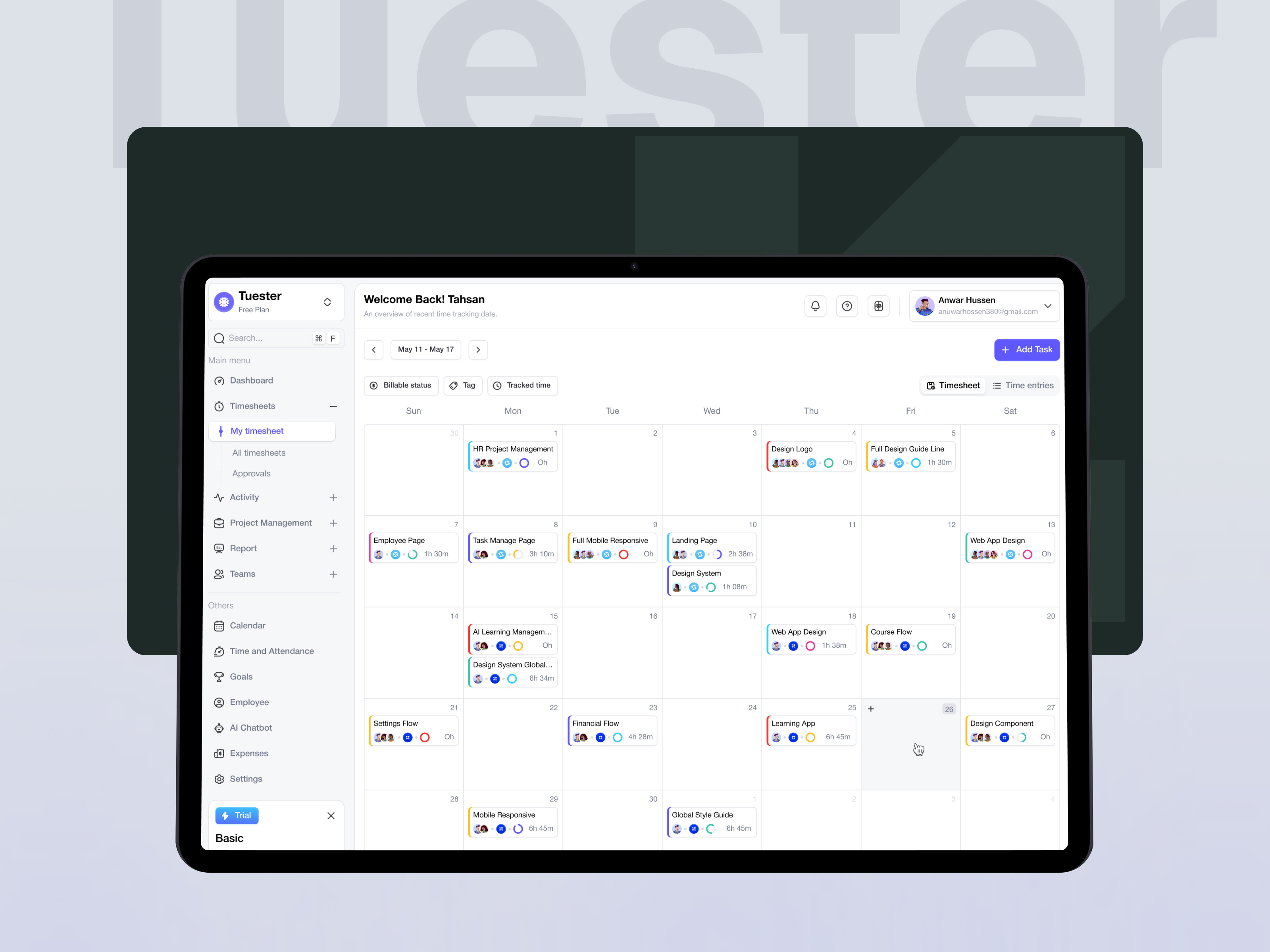AI-Powered Time Tracking – My Timesheet Dashboard Design by Anuwar ...