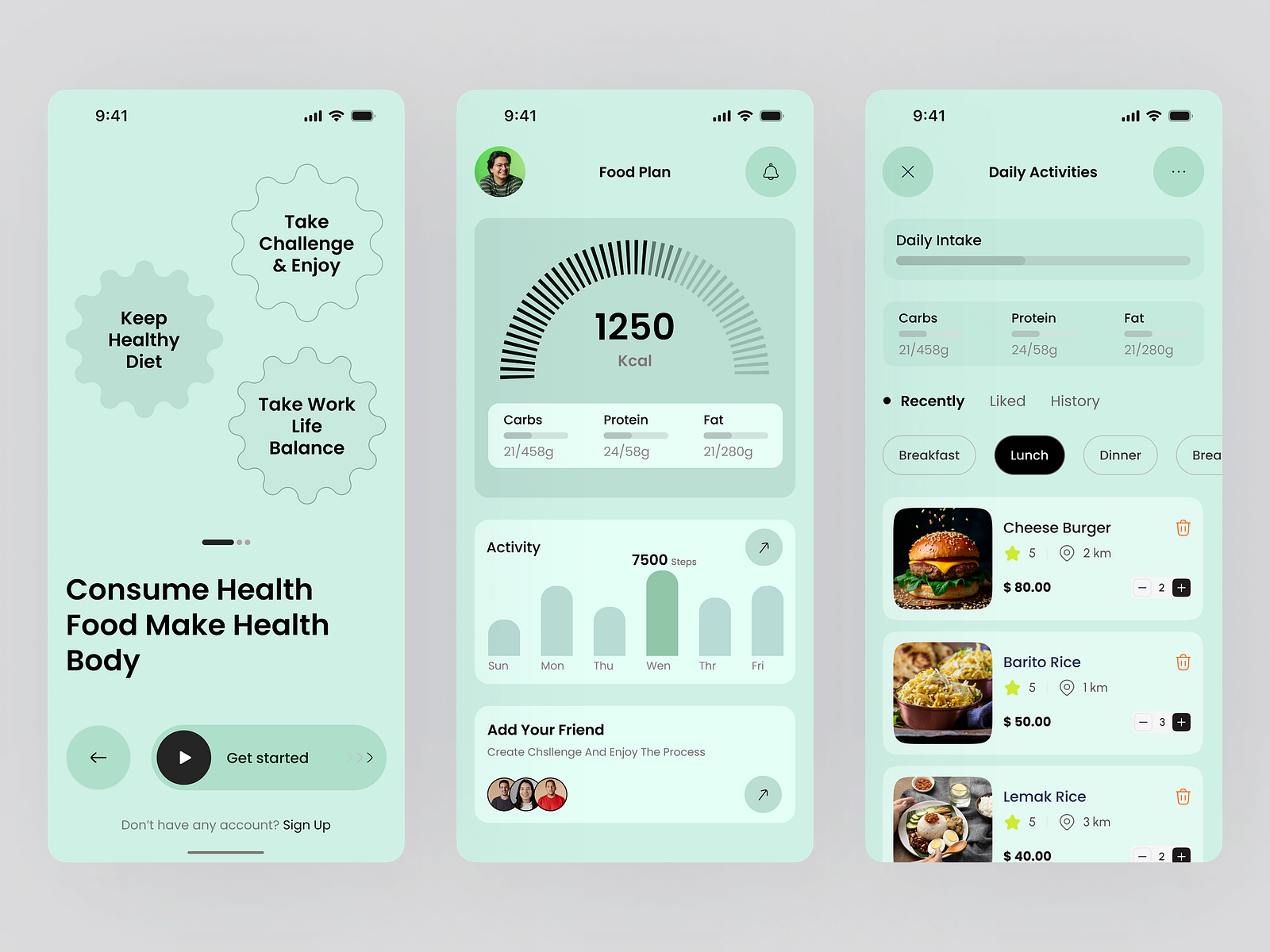 Diet and Food Tracker App Design by SHEIKH NAEEM on Dribbble