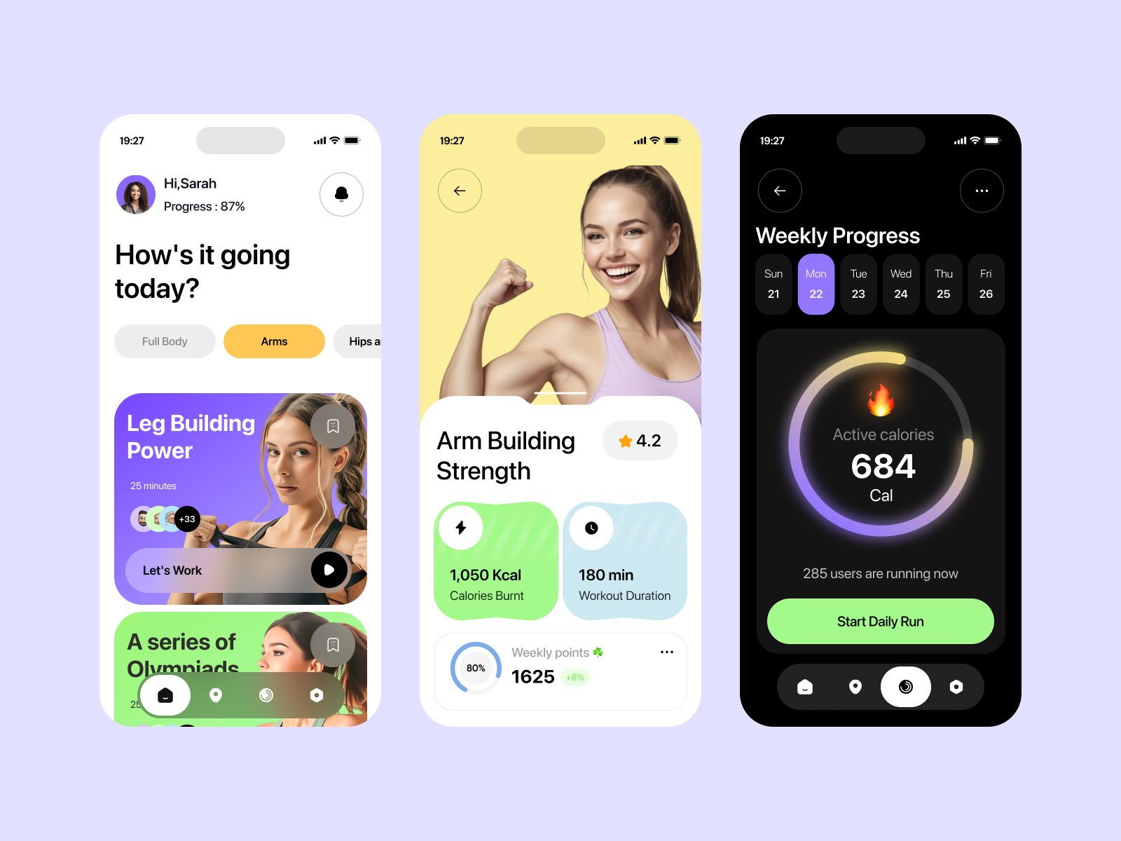 sport & workout mobile ui design by Roohi Koohi on Dribbble