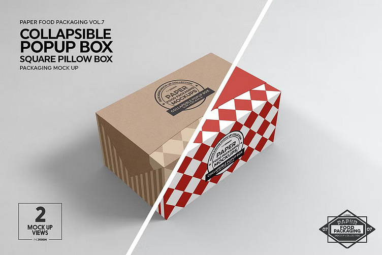 Square Pillow Box Packaging Mockup by Theodore Jon on Dribbble