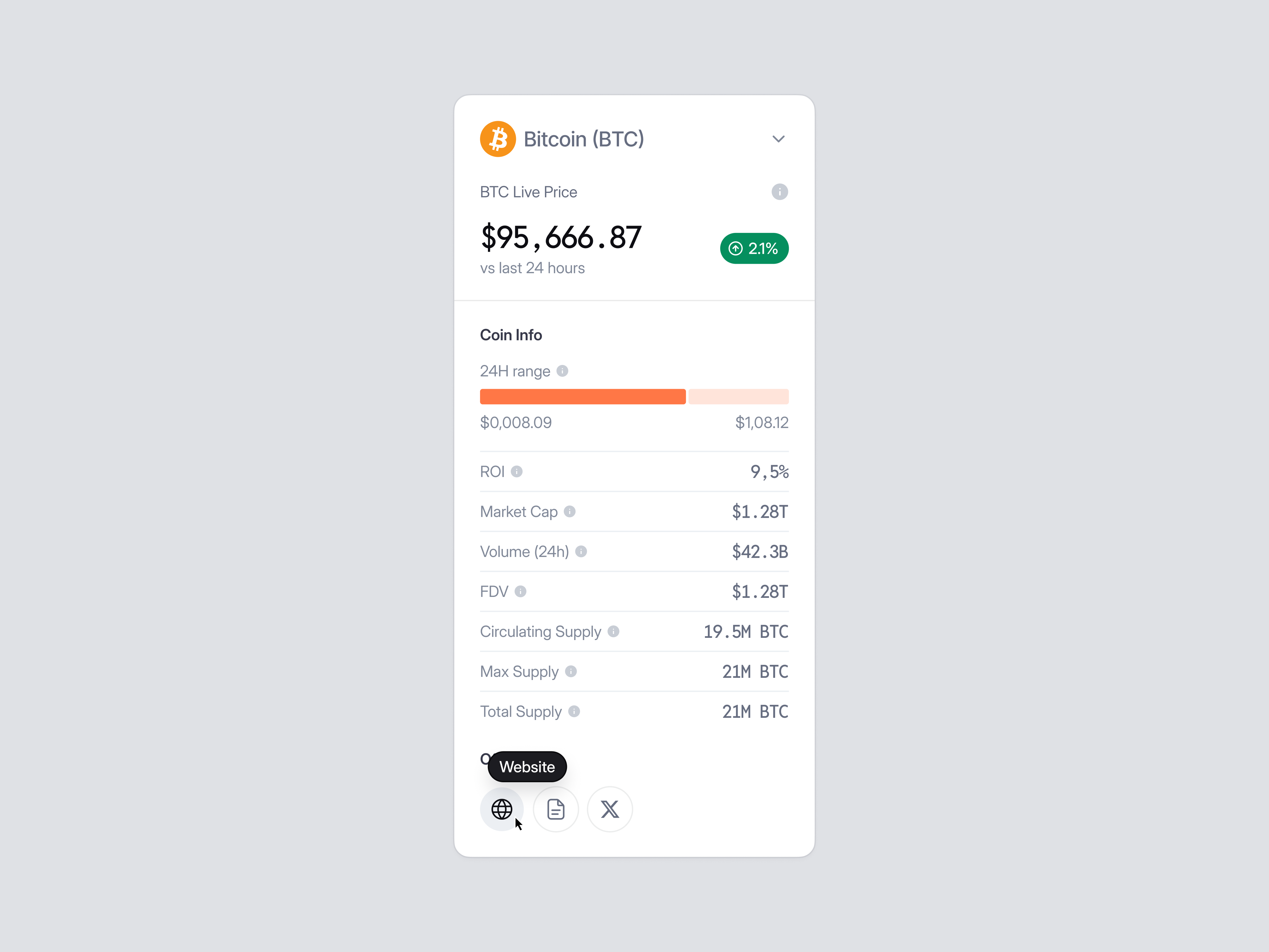 Crypto Market Web App UI: Coin Detail Panel & Stats Overview by Keitoto ...
