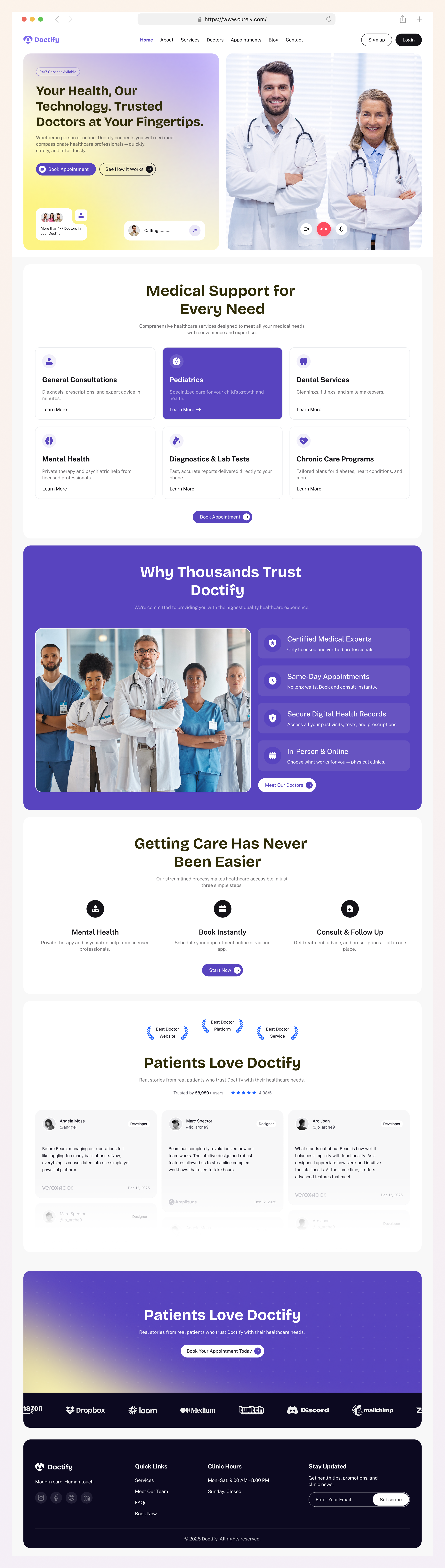 Healthcare Web UI • Doctor Booking Website • Medical Website by Jabel ...