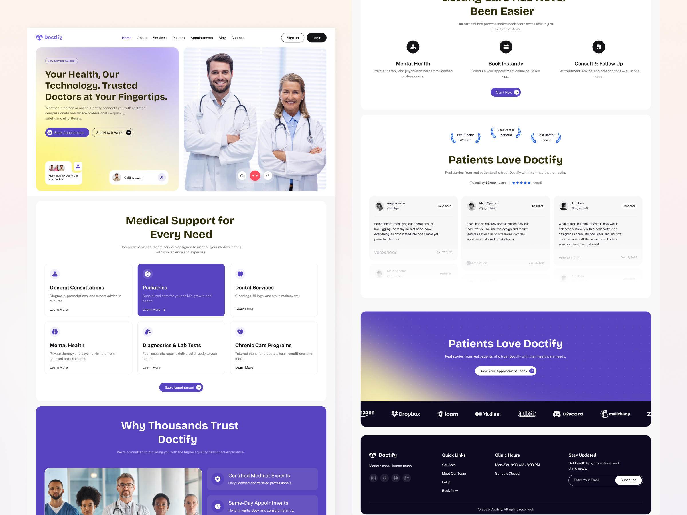 Healthcare Web UI • Doctor Booking Website • Medical Website by Jabel ...