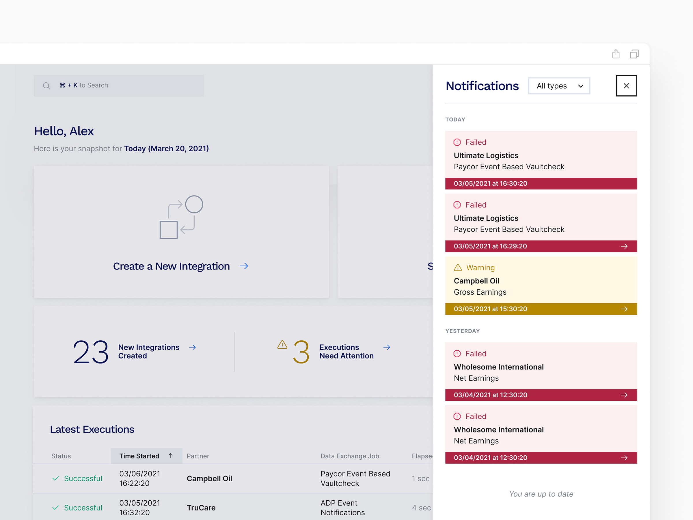 Notifications Drawer - Intranet SaaS B2B App by Alex Gilev on Dribbble