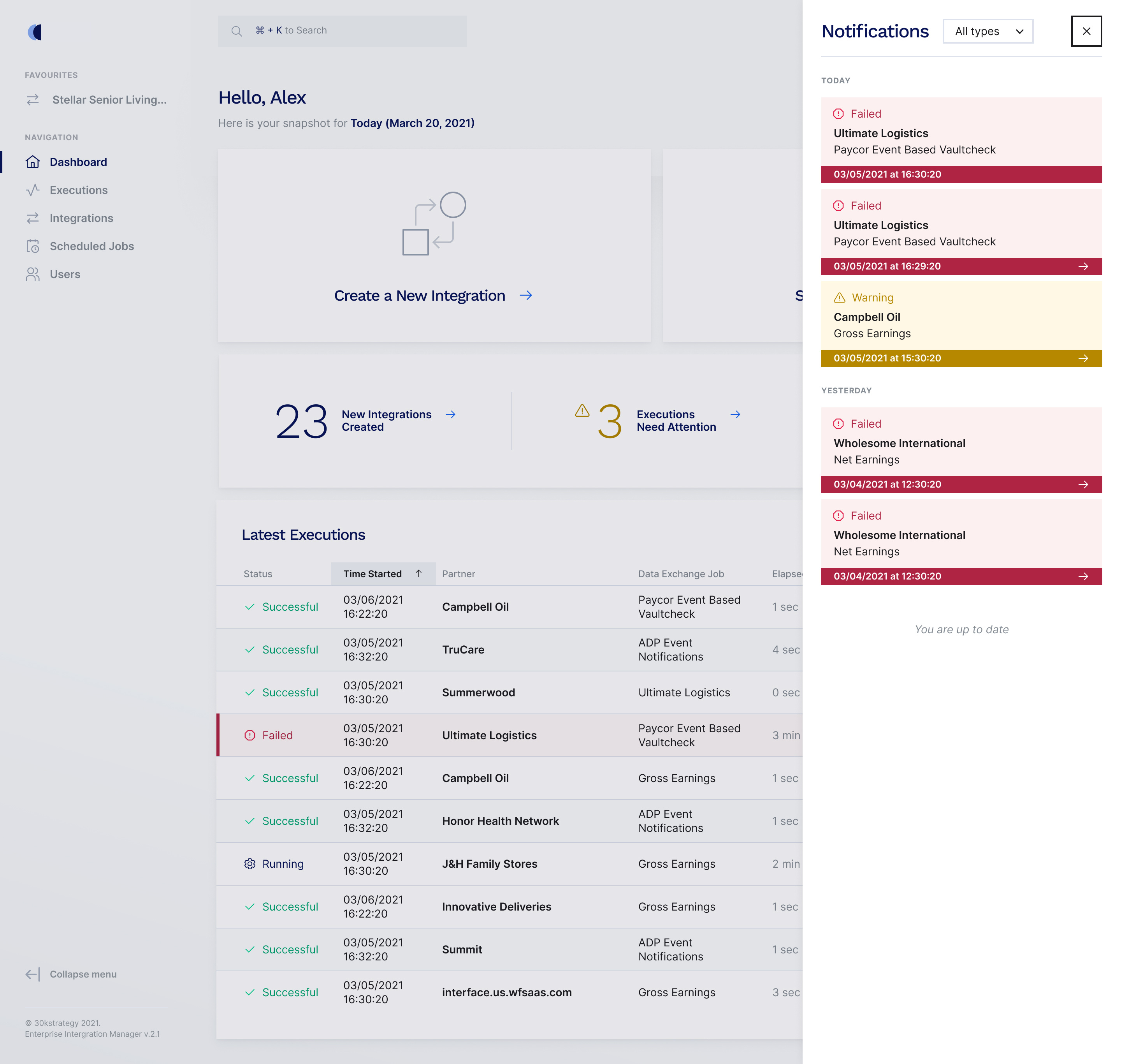 Notifications Drawer - Intranet SaaS B2B App by Alex Gilev on Dribbble