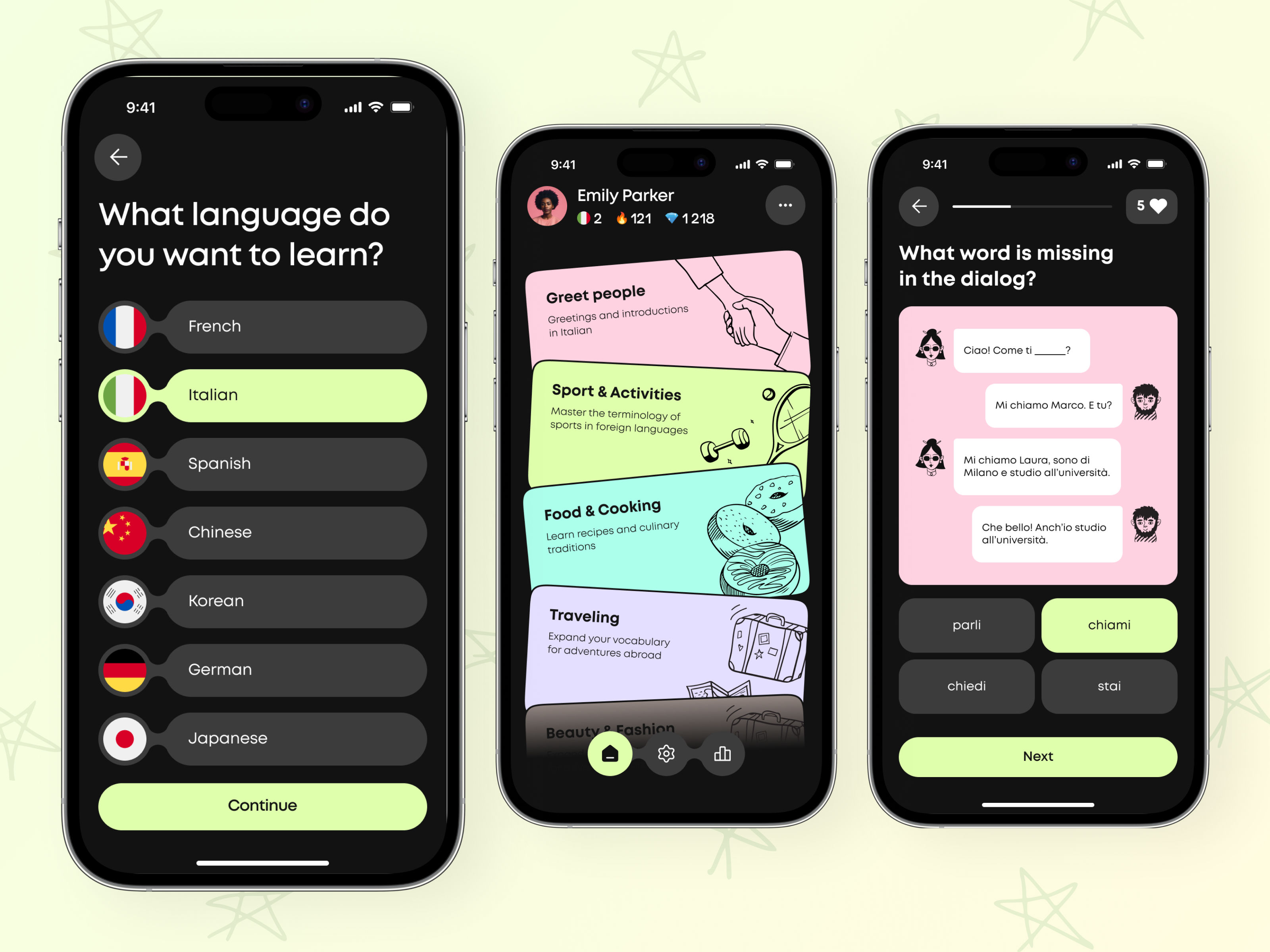 Language Learning Mobile App UI Design by Ronas IT | UI/UX Team on Dribbble