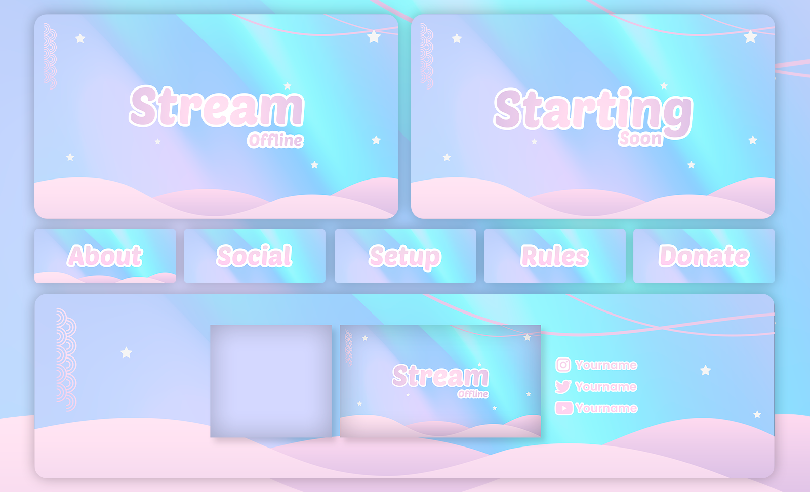 Rainbow Stream Package by Stream Skins on Dribbble