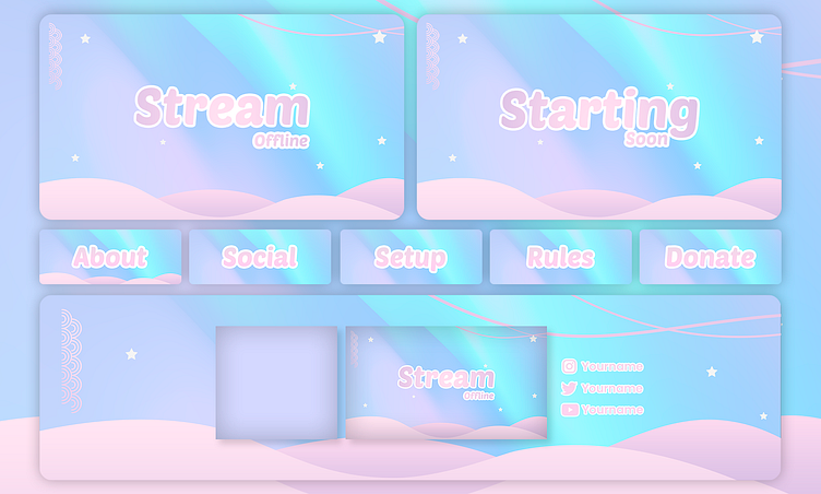 Rainbow Stream Package by Stream Skins on Dribbble