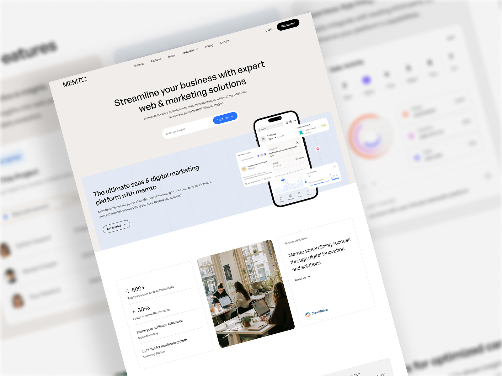 Memto - Technology Website Template by Nixar Studio on Dribbble