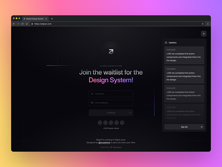 AlignUI Design System・Waitlist Page by Erşad Başbağ on Dribbble