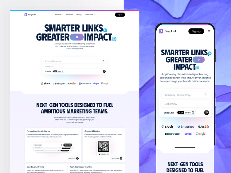SnapLink - Responsive Marketing SaaS by Product SAAS for Cansaas on ...