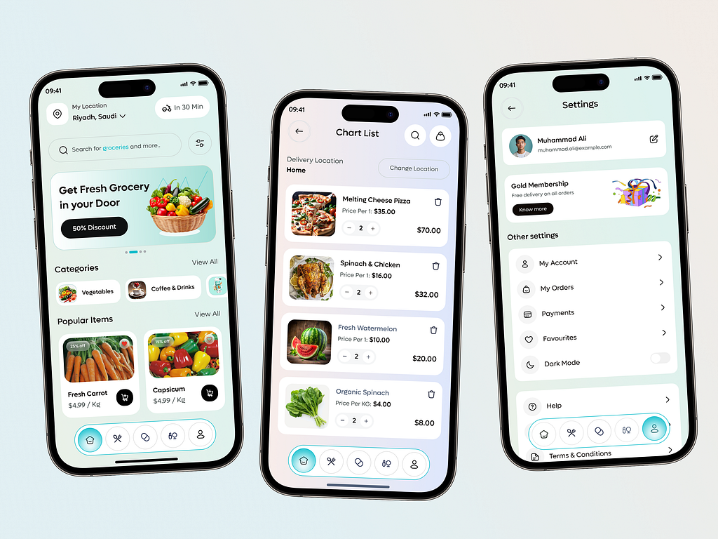 Grocery Delivery App UI/UX by Fazlur Rahman on Dribbble