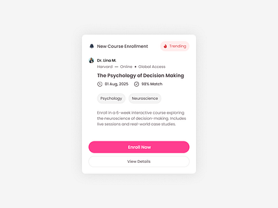 Smart Course Card UI by Fawzia Tamanna on Dribbble