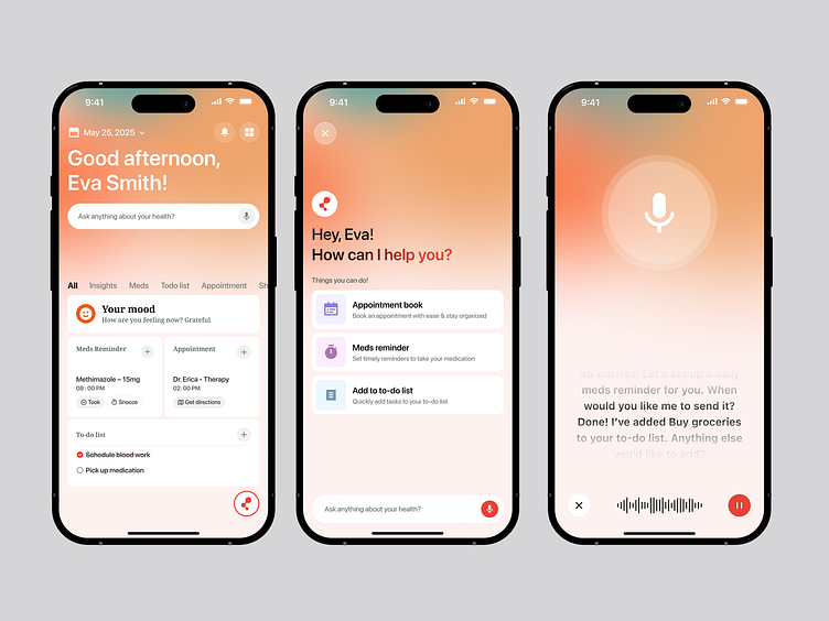 Connectome - AI Healthcare mobile app design by Shahid Miah UI UX Designer for Wavespace - UI/UX ...