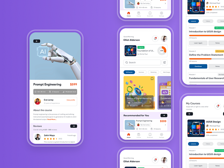 Sleek Learning App Design – Elevating Education with UI/UX by Suman ...