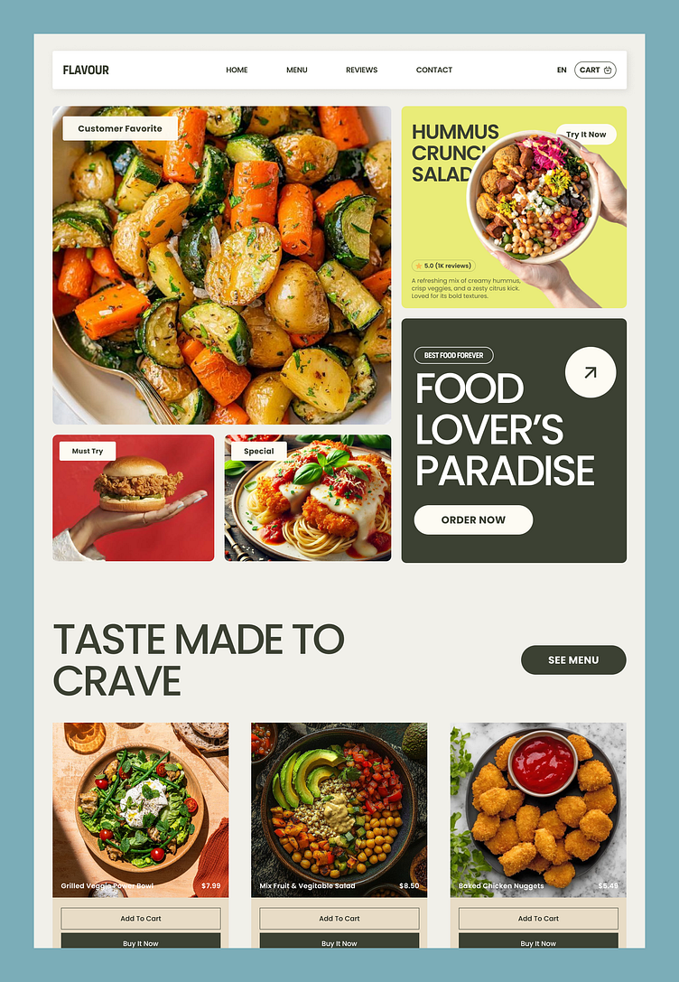 Food Website Design by Uix Oishy on Dribbble