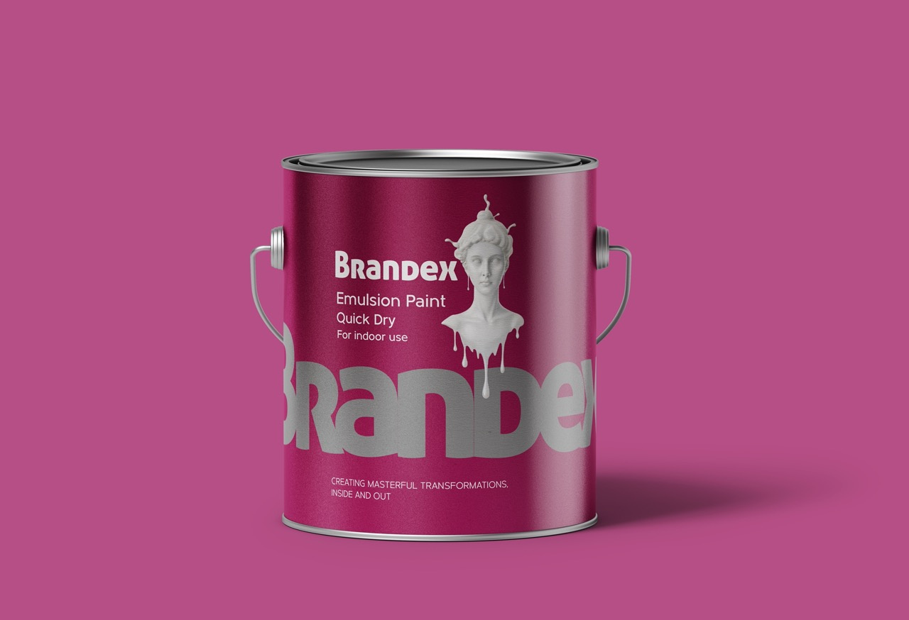 Brandex Emulsion Paint Can Packaging Design with Classical Bust by ...