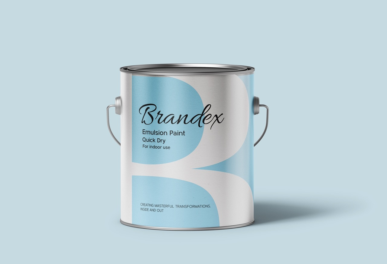 Brandex Light Blue Emulsion Paint Can Packaging Design by Monther ...