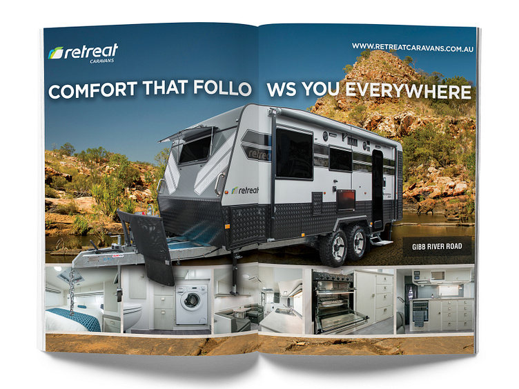Retreat Caravans Magazine Spread by Leviline Anne Dulay on Dribbble