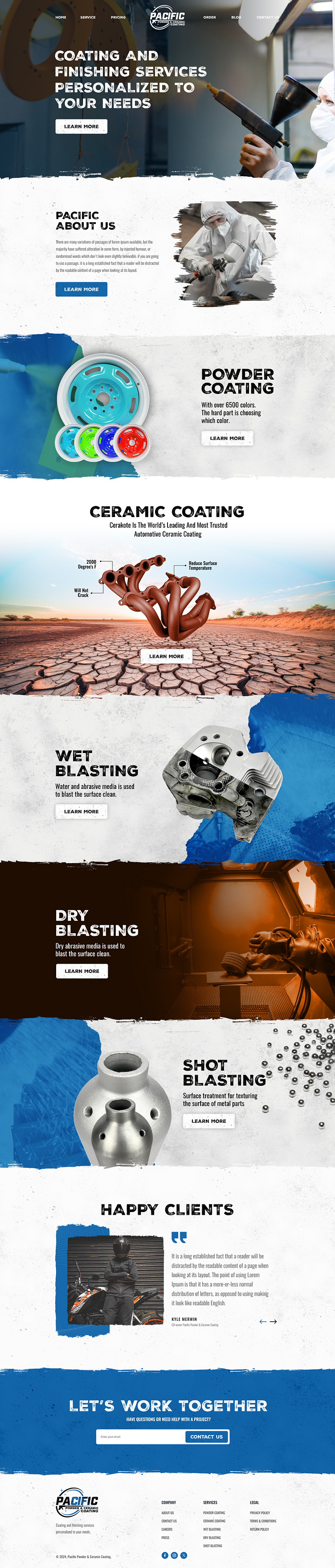 Pacific Powder Coating Website by Shoaib Ahmed on Dribbble