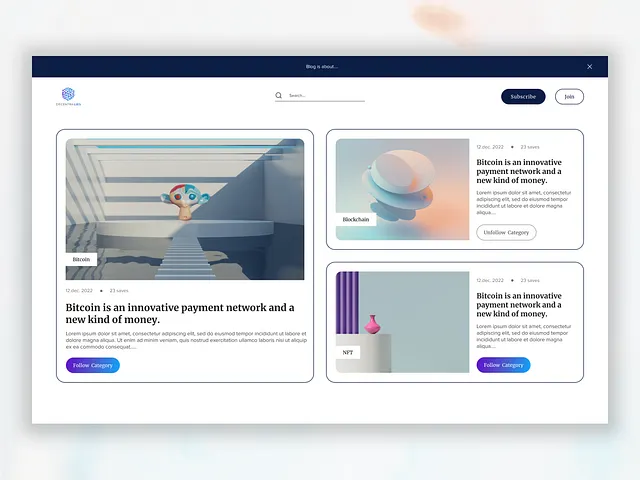 Blog UI designs, themes, templates and downloadable graphic elements on ...