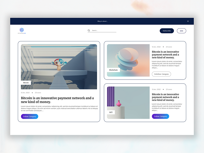 Blog UI designs, themes, templates and downloadable graphic elements on ...