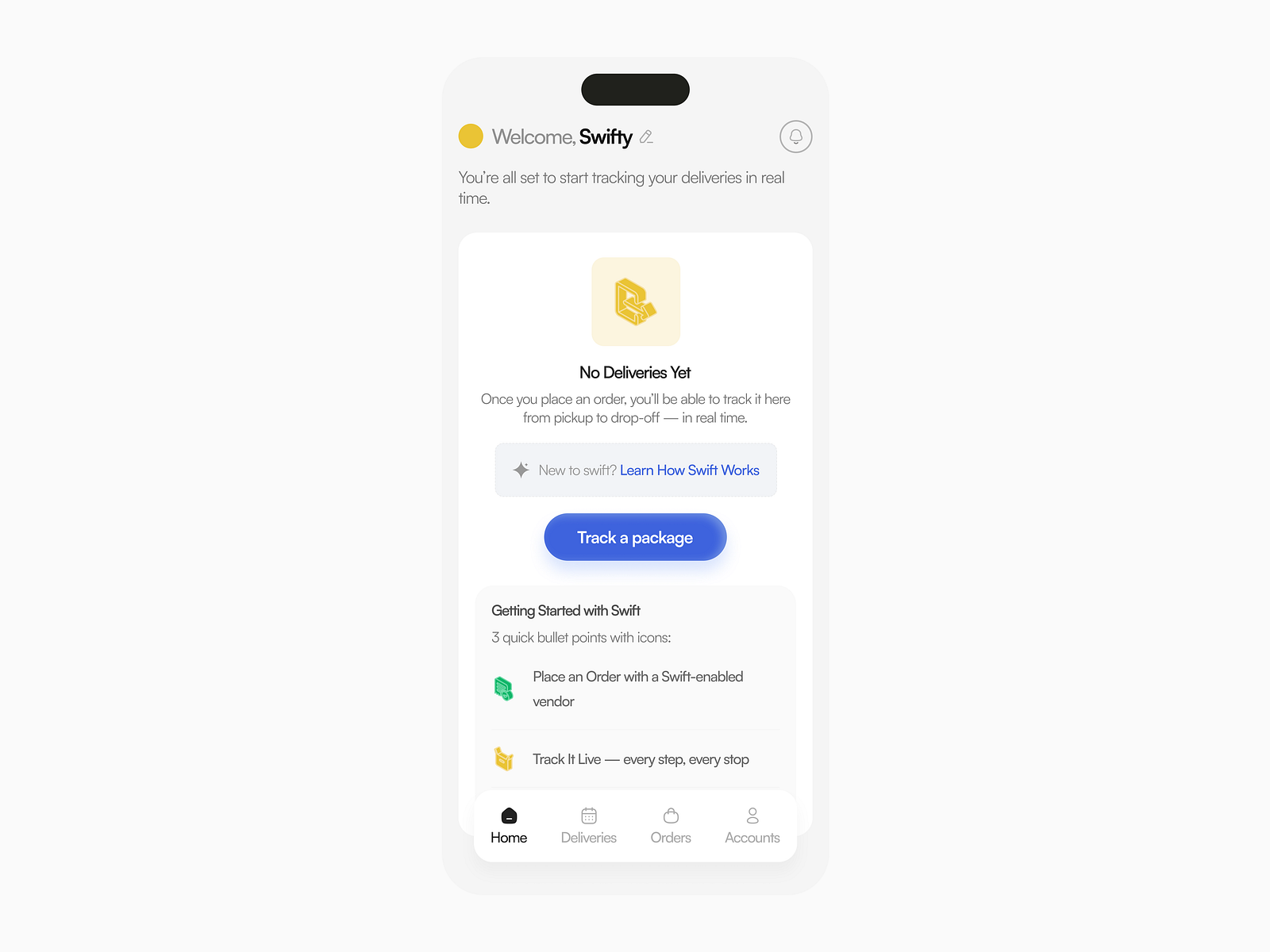 Dashboard UI empty state - Swift Route by Willfred Uche on Dribbble