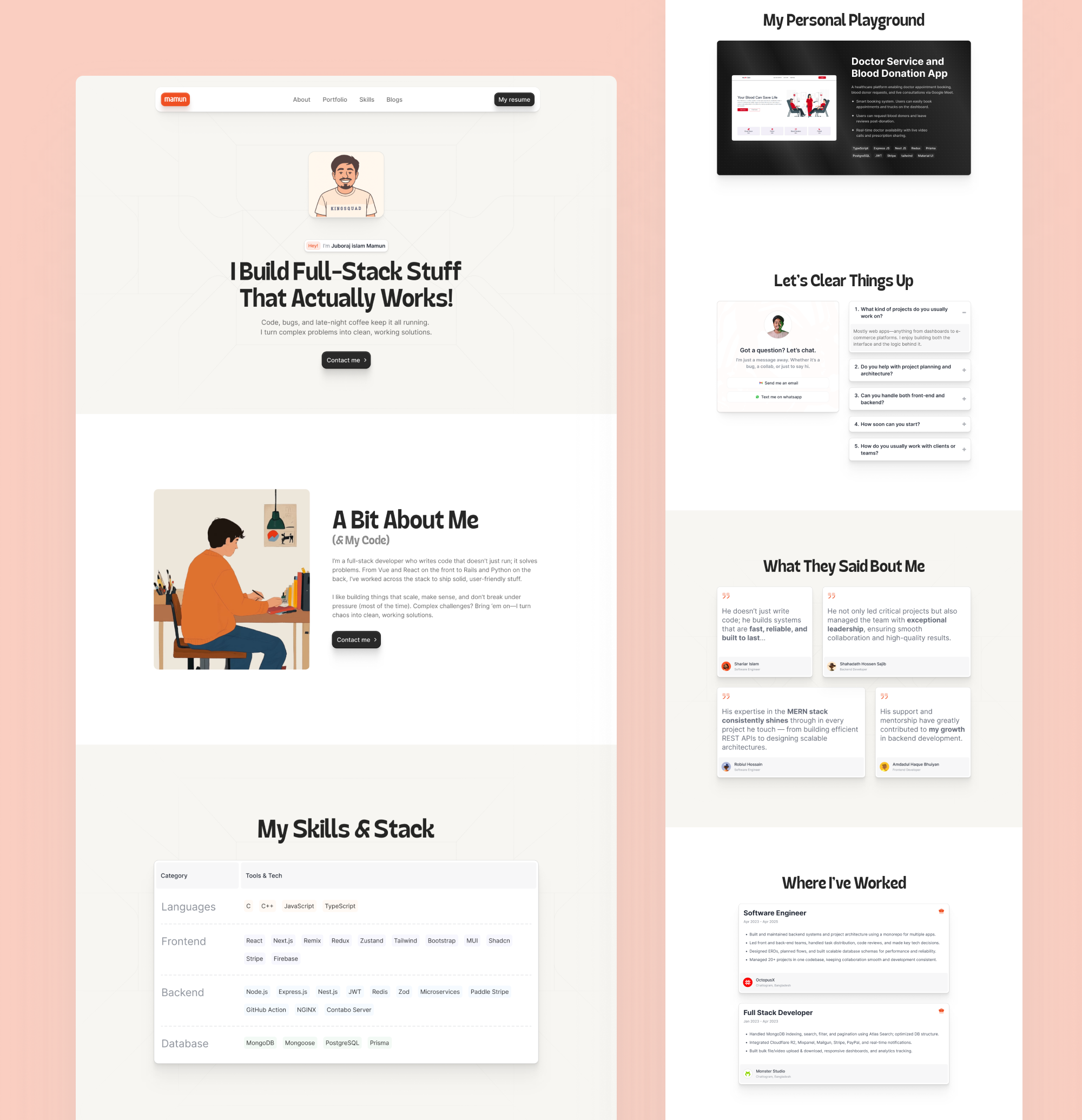 Developer Portfolio Website UI Design by Rabbani Rasha Alvy on Dribbble