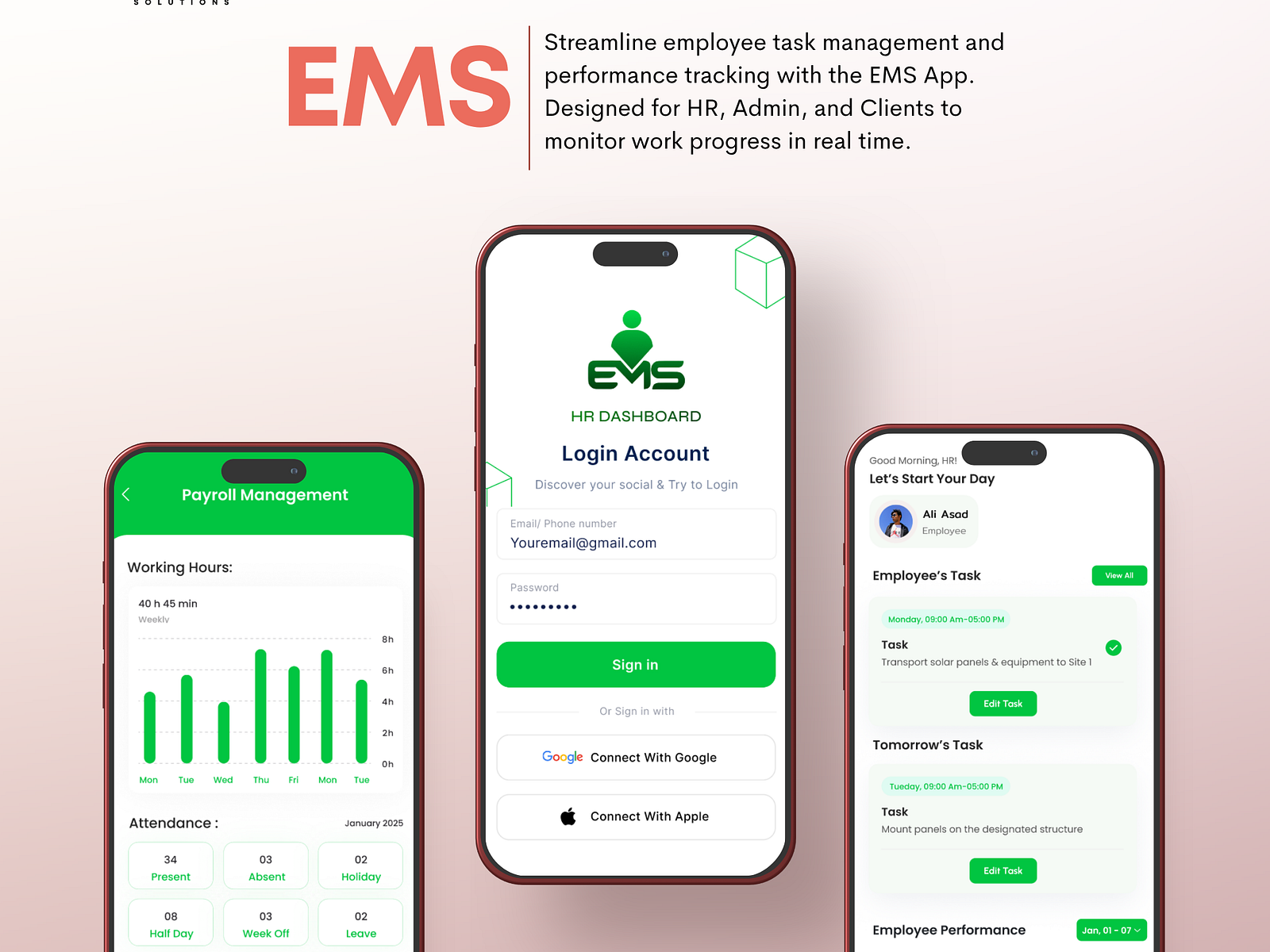 EMS App – Employee Management System (Mobile UI) by Alee Raza on Dribbble