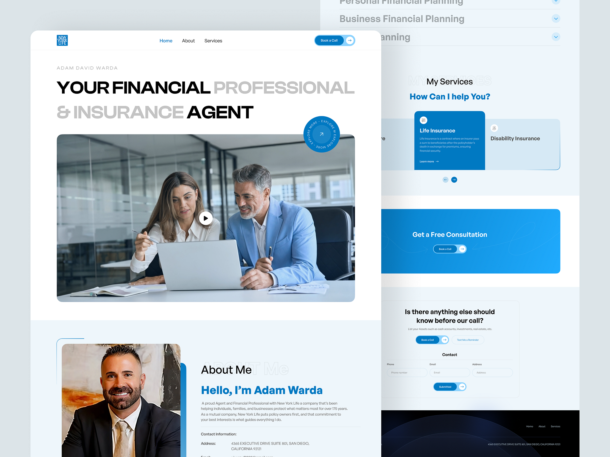 Insurance Agent Website UI by MAR Crafter on Dribbble
