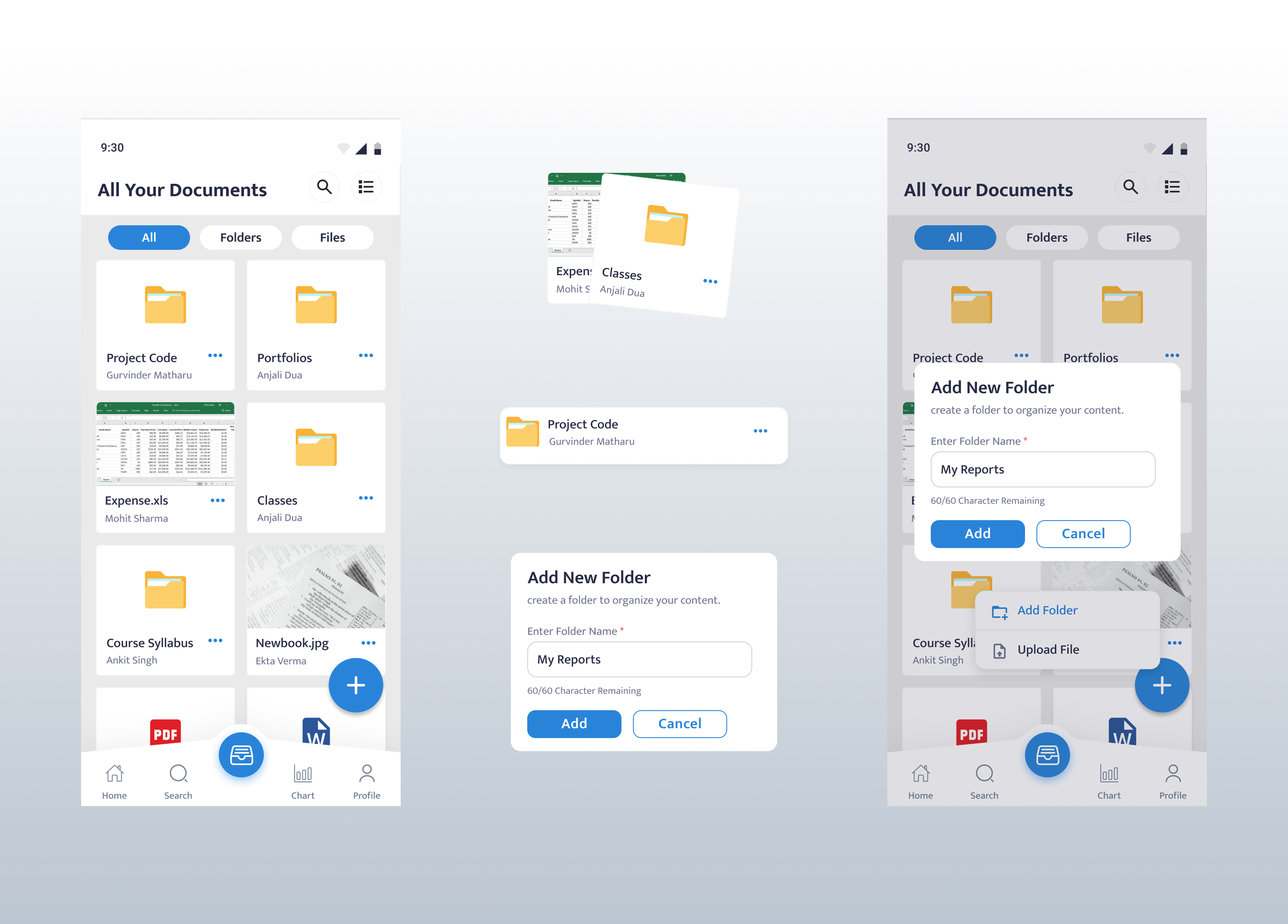 Mobile Document Manager UI by Surbhi Sharma on Dribbble