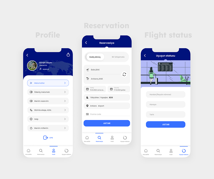 AZAL Airline App UX/UI Design by ETIRAM on Dribbble