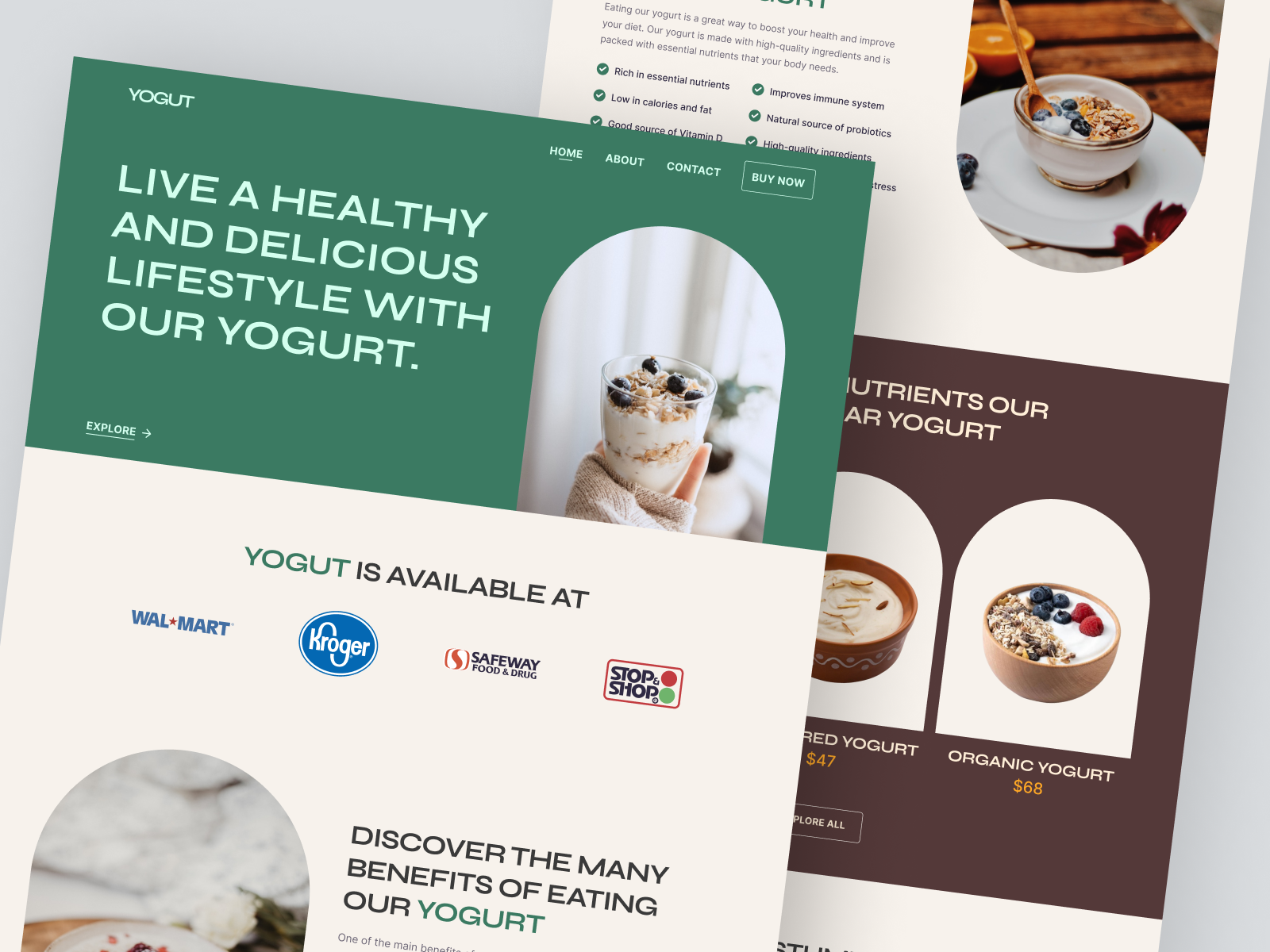 Yogurt F&B Landing Page by Hilal RF on Dribbble