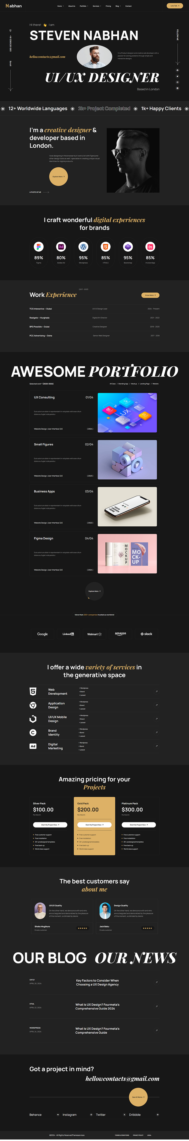 Nabhan - Personal Portfolio React NextJS Template by ThemeServices on Dribbble