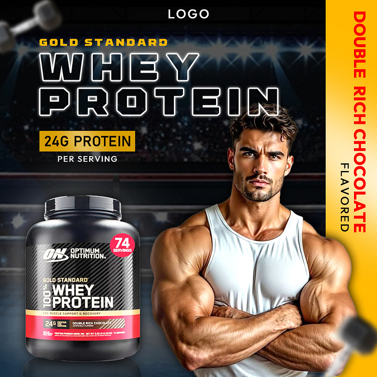 Whey Protein ad post 💪🏼💯 by Mayur Shinde on Dribbble