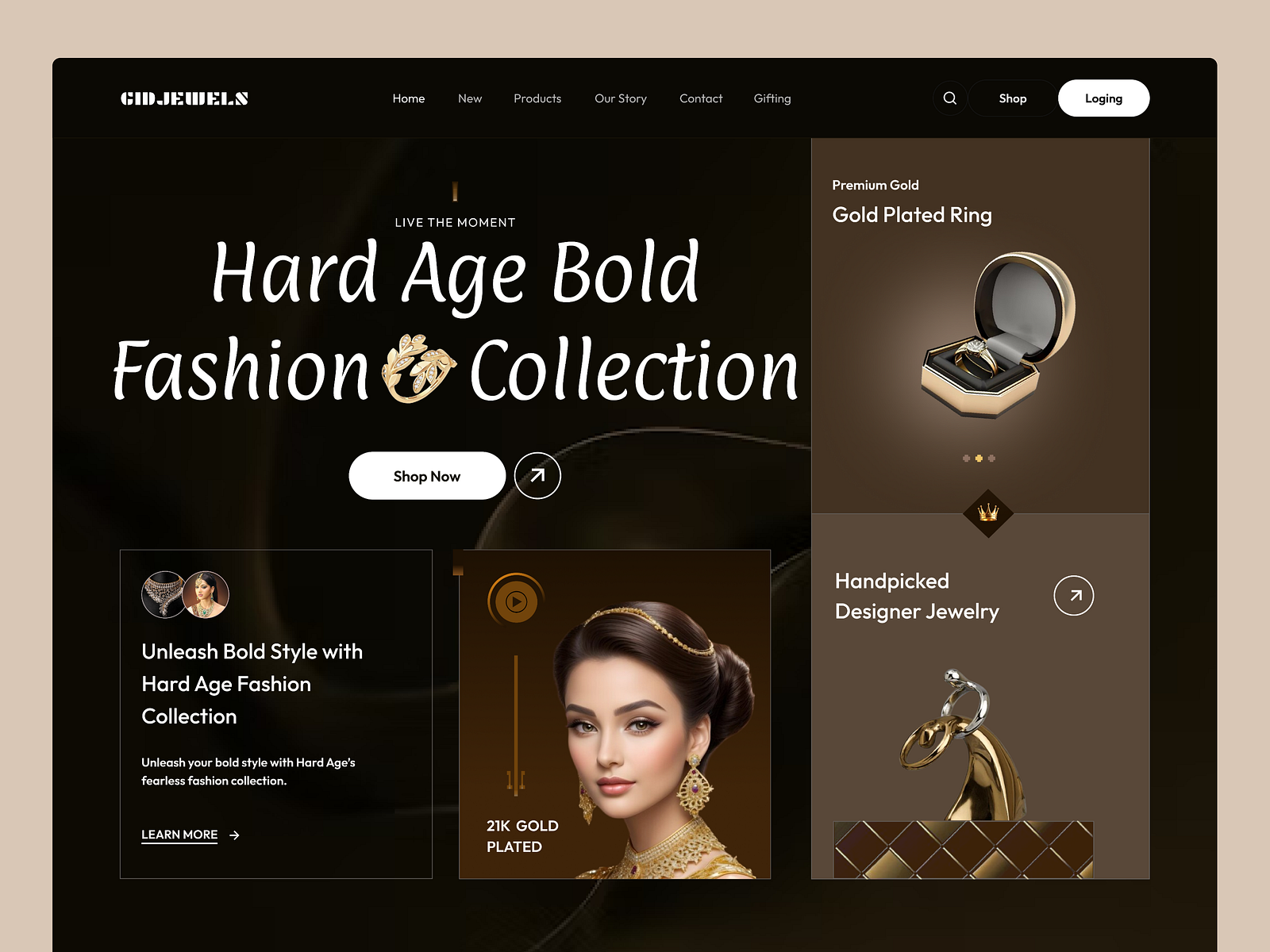 Jewelry Fashion Collection Landing Page by Tareq arefin on Dribbble