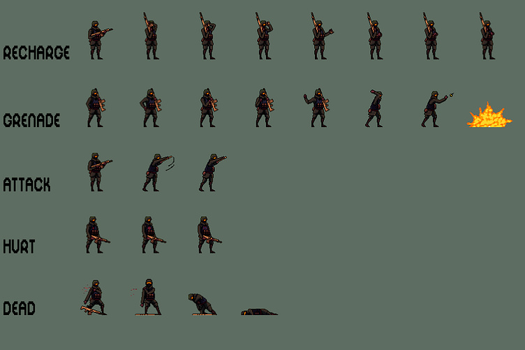 Free Soldier Sprite Sheets Pixel Art by 2D Game Assets on Dribbble