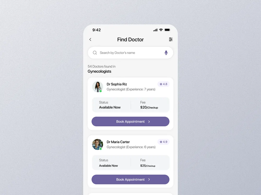 Doctor List UI designs, themes, templates and downloadable graphic ...