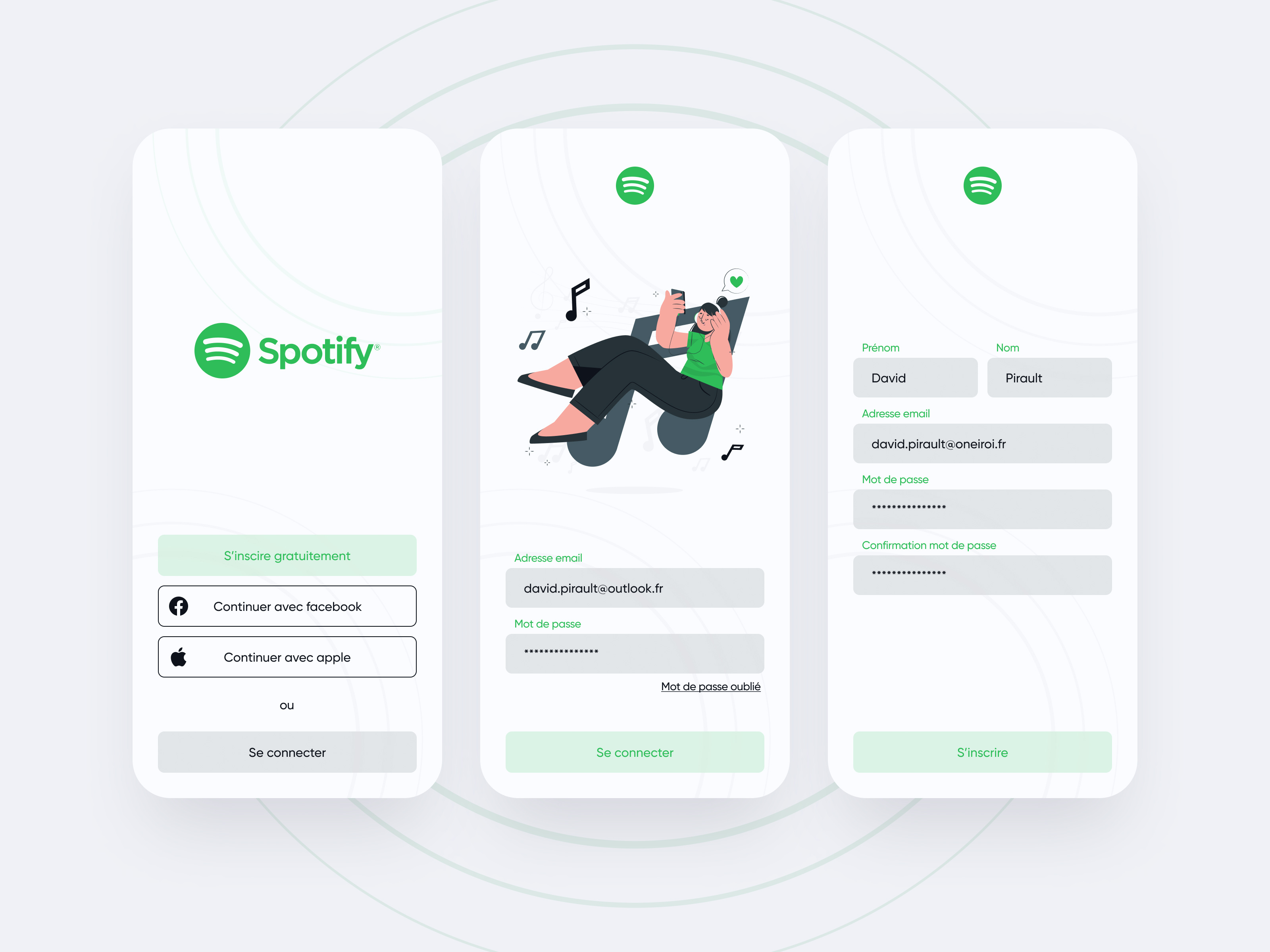 Spotify - Light Theme App UI [Full Project] by David Pirault on Dribbble