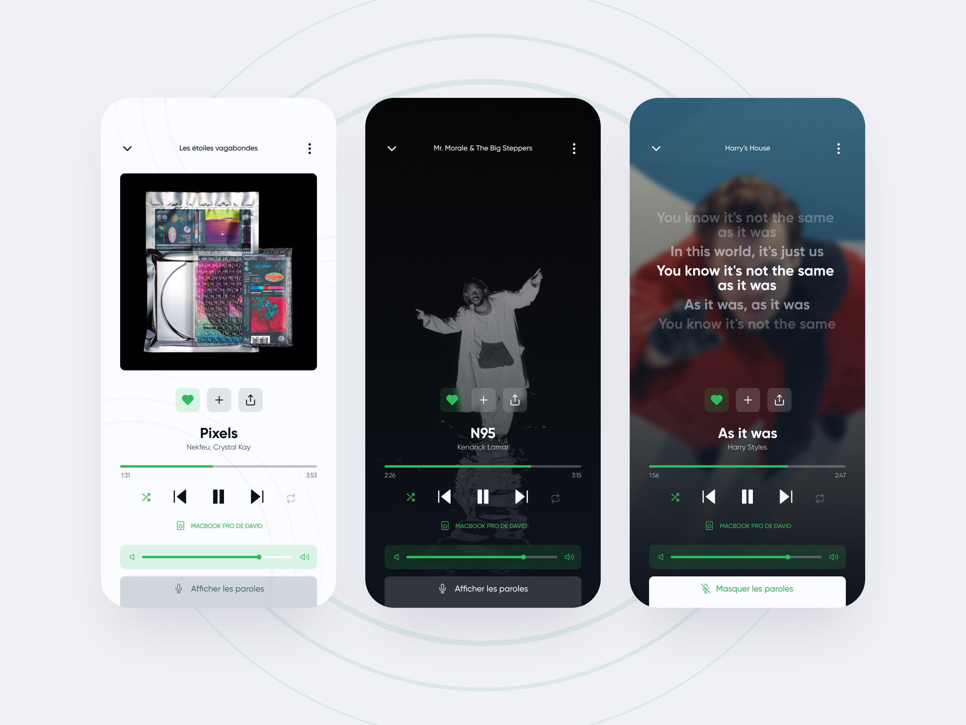 Spotify - Light Theme App UI [Full Project] by David Pirault on Dribbble