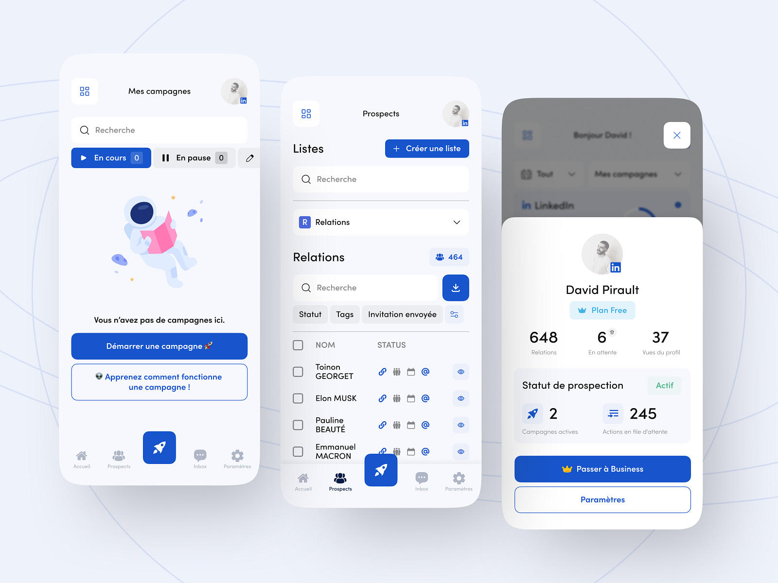 Waalaxy - Automation Marketing Mobile App UI [Pt. 2] by David Pirault ...