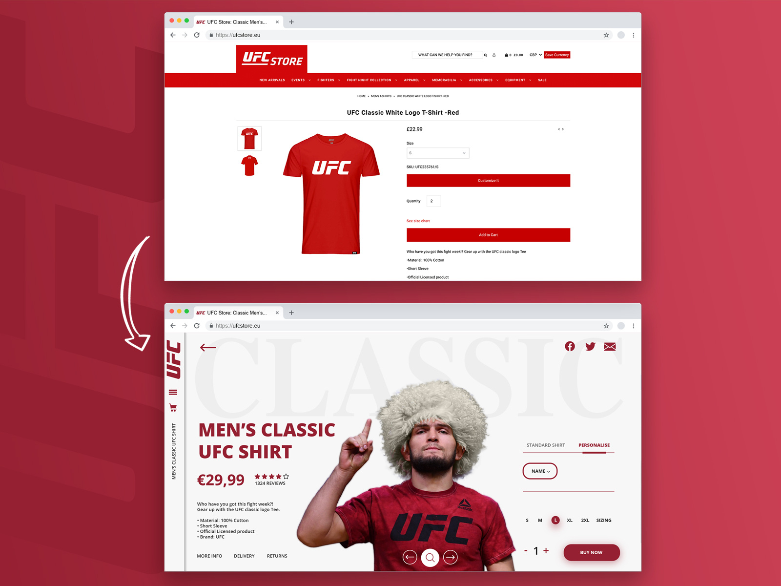 Redesign for Web Store UFC [concept] by Ricky Bierman on Dribbble