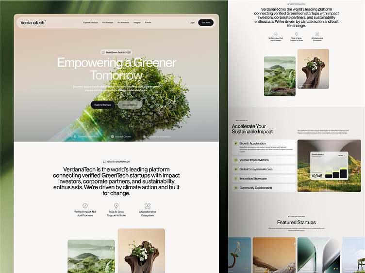 VerdanaTech - GreenTech Startups Landing Page by Ahmad Sulaiman for Plainthing Studio on Dribbble