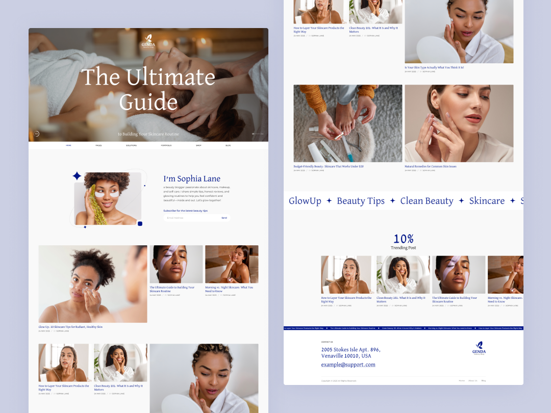 Beauty Blog Website Template by Layout Drop on Dribbble