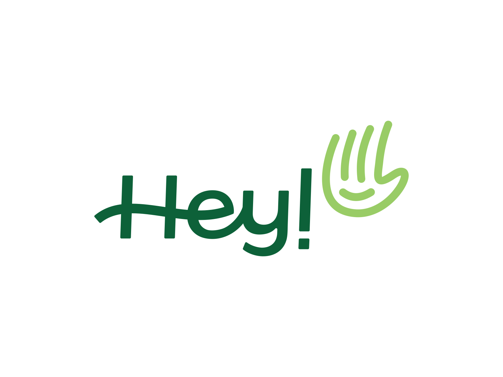 Sports booking app logo design - Hey! - waving hand + smile by Alex ...