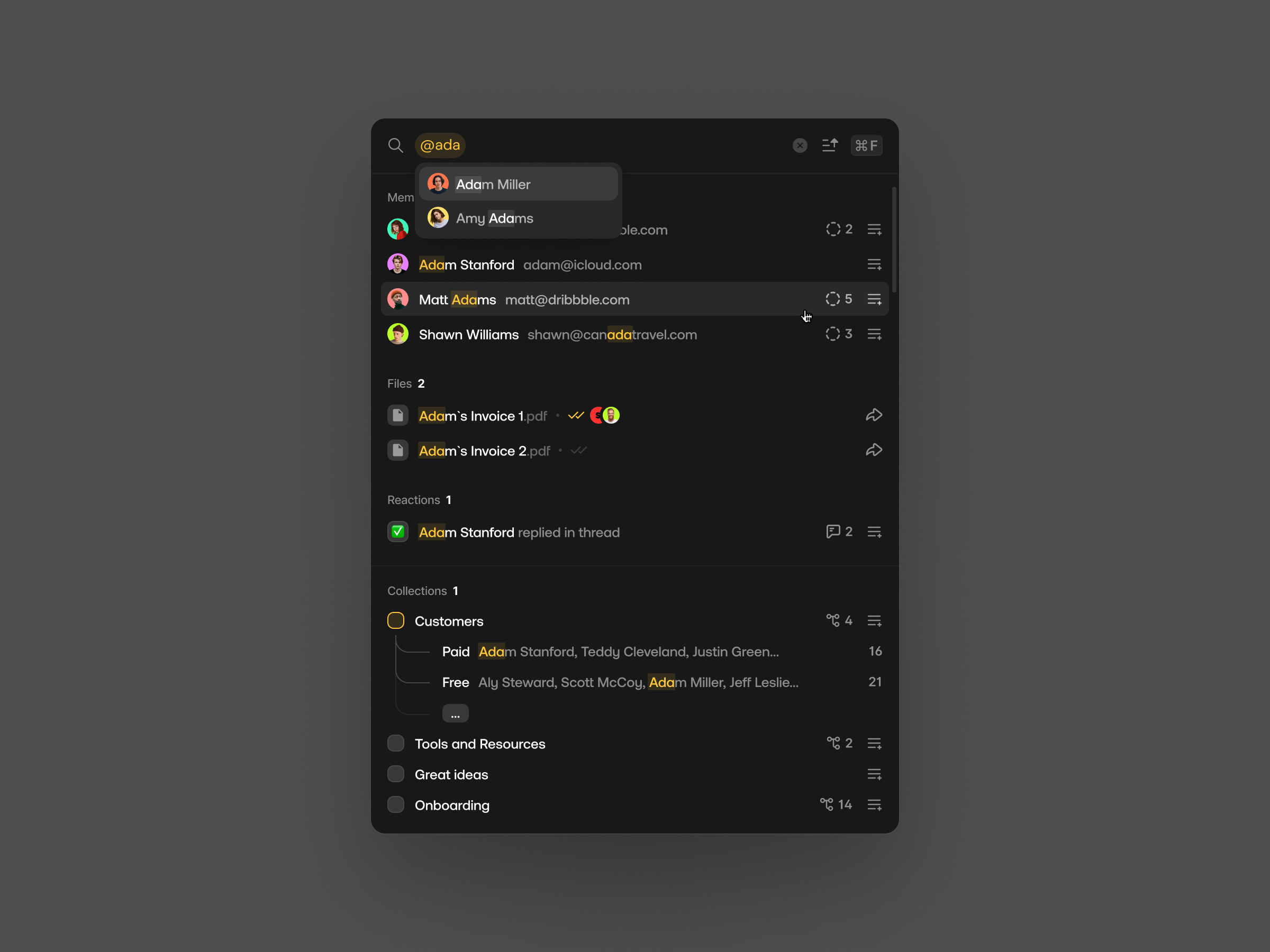 Search Modal in Dark Theme by Golo on Dribbble