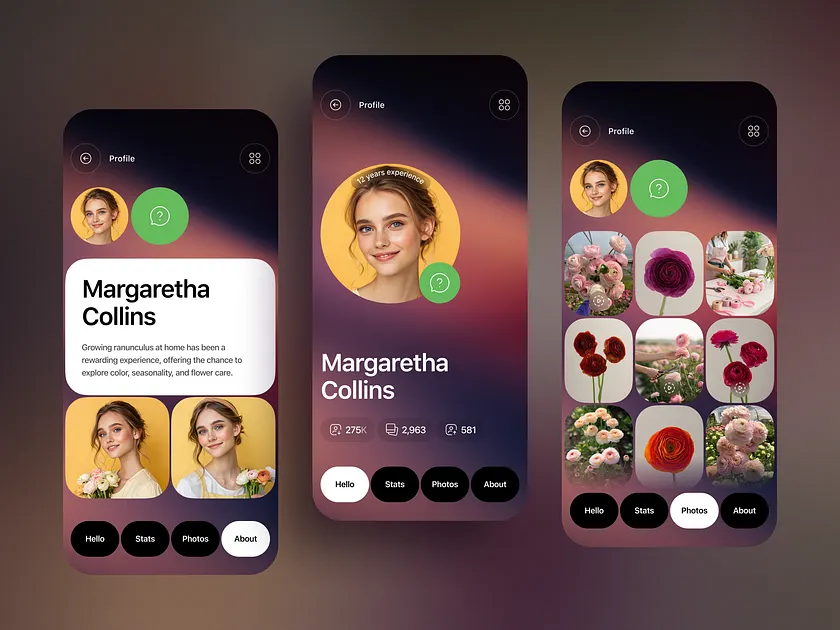 Profile UI designs, themes, templates and downloadable graphic elements ...