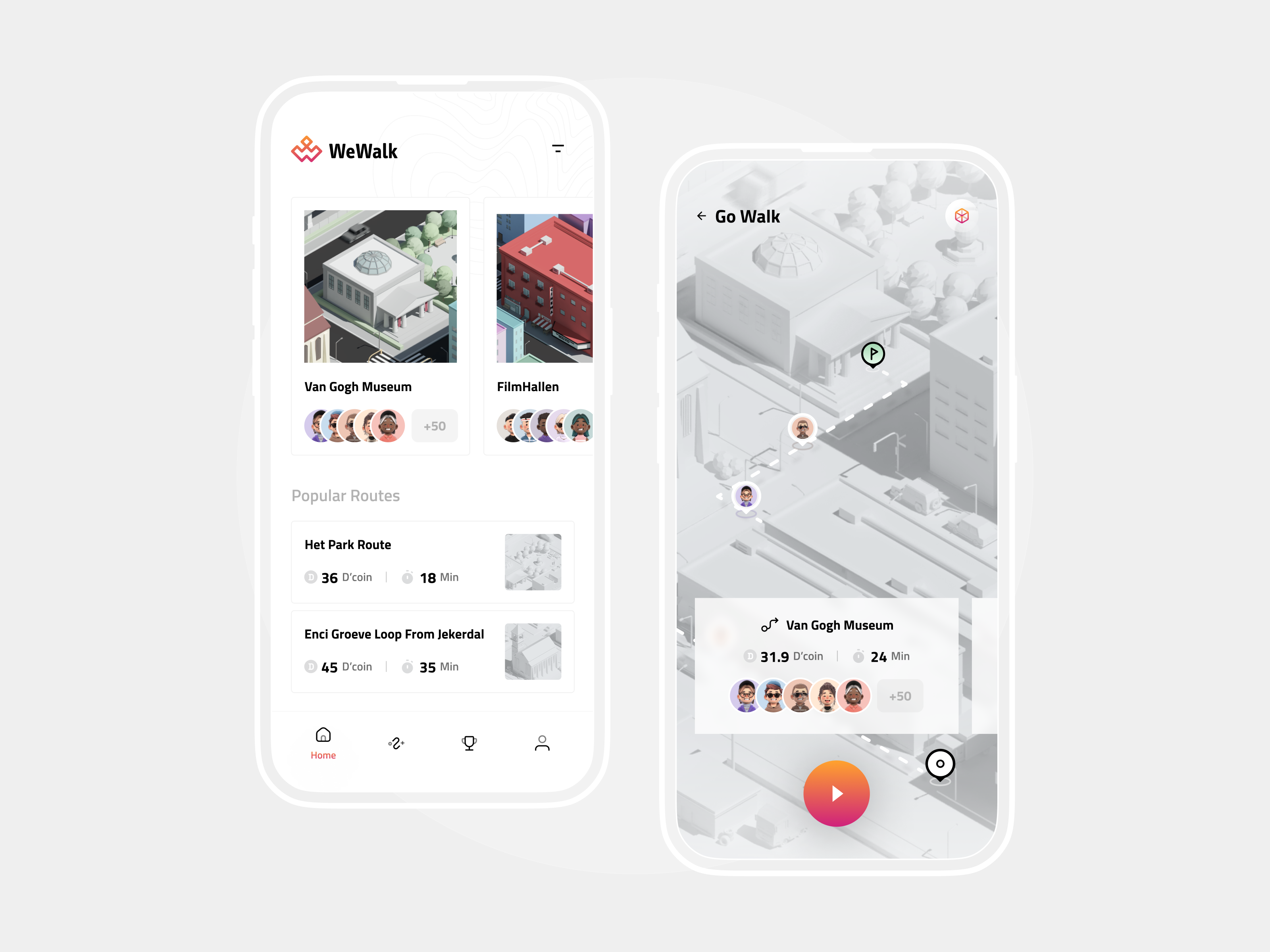 WeWalk | Earn as you walk app by Roozbeham for Design Squad on Dribbble