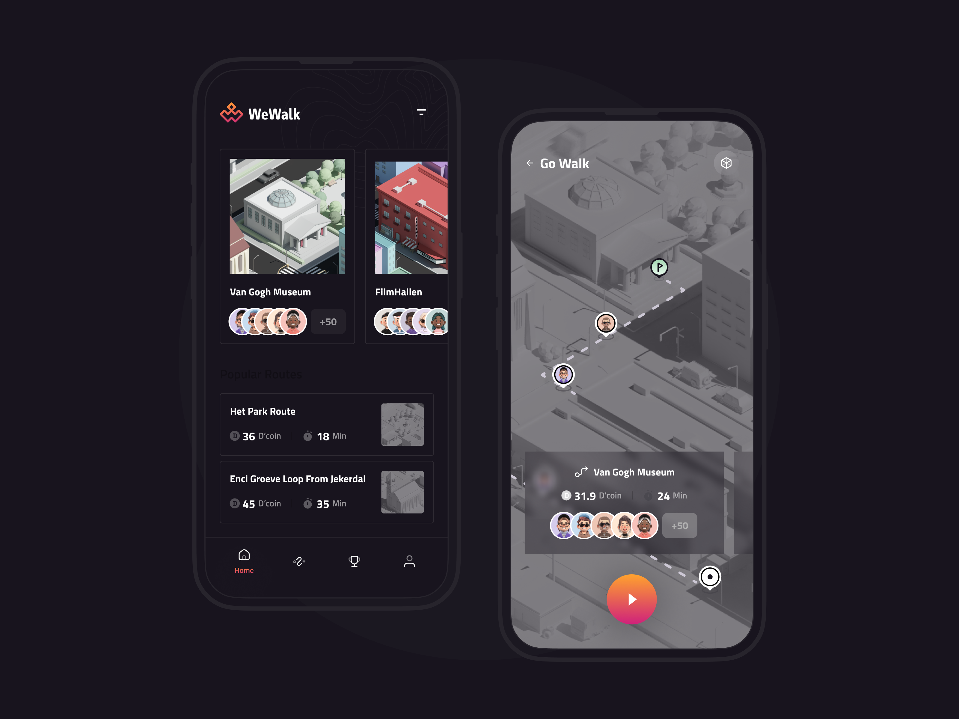 WeWalk | Earn as you walk app by Roozbeham for Design Squad on Dribbble